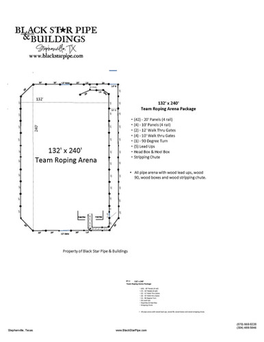 132' x 240' Team Roping Arena | Black Star Pipe