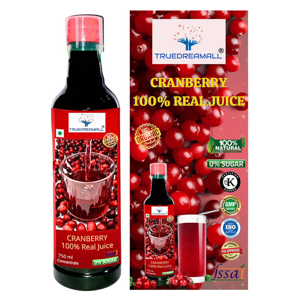 Truedreamall 100% Natural & Organic Cranberry Juice (Concentrate) 750 ...