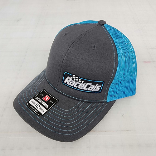 RaceCals Snap Back Hat Charcoal / Neon Blue Bonus Pack | RaceCals