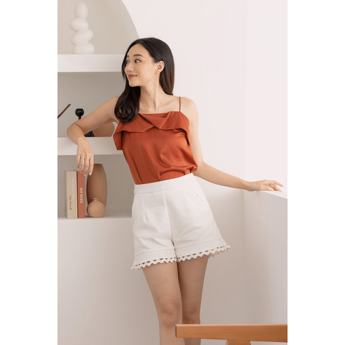 Burnt Orange Flutter Top | The Fleur Label