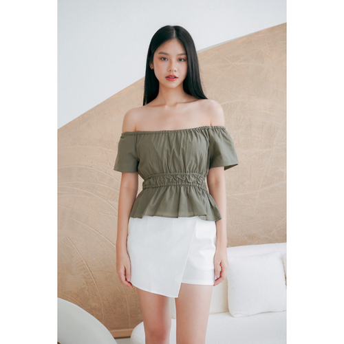 Lila Linen Double Elastic Band Top | The Fleur Label