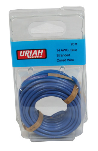 Wire 14 AWG Stranded Blue Insulation - 20 Feet | Uriah Products