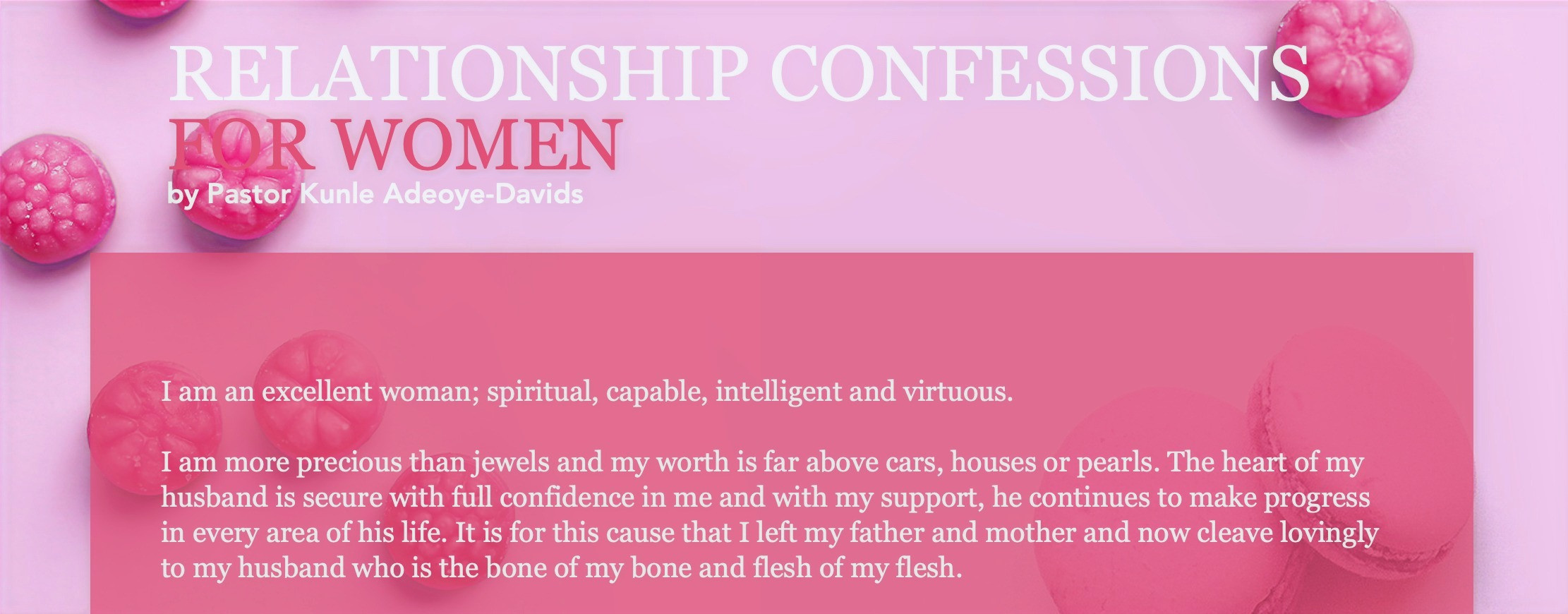 Relationship Confessions(Women) | CWF Church