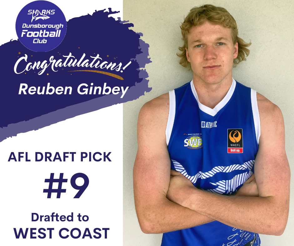 REUBEN GINBEY AFL DRAFT PICK # 9