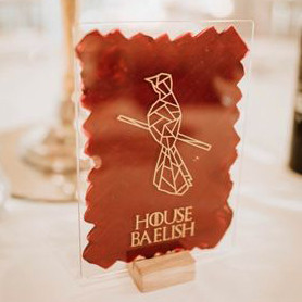 A5 Acrylic Table numbers with wooden stands | Flutterbeeze