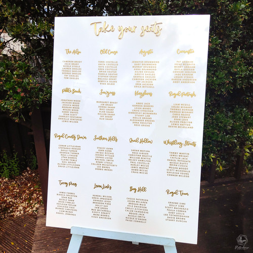 Acrylic Table Plan - style 2 | Flutterbeeze