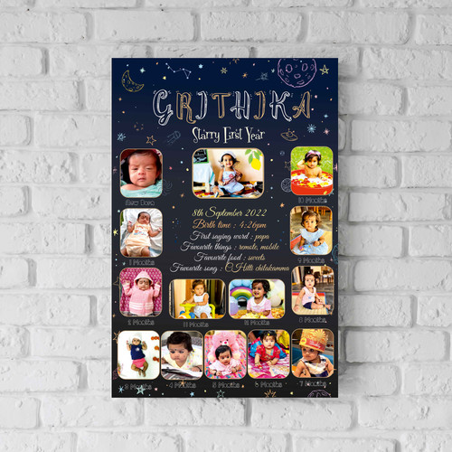 Galaxy Space Photo Collage poster | Chalk Board Poster