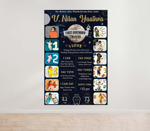 Moon Theme Photo Milestone Poster | Chalk Board Poster