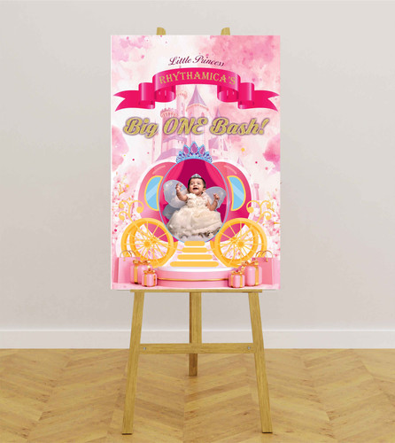 Princess Birthday party Welcome Board | Chalk Board Poster