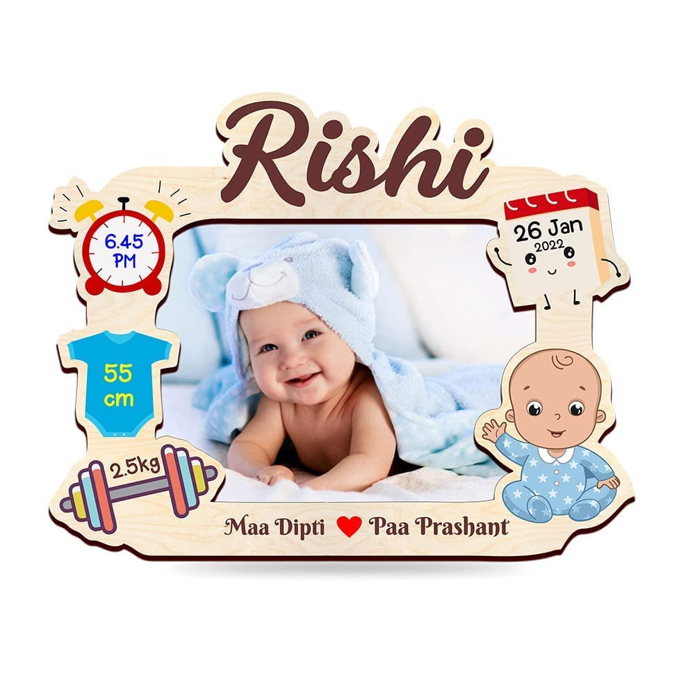 Personalize New Born Baby with Birth Detail Photo Frame