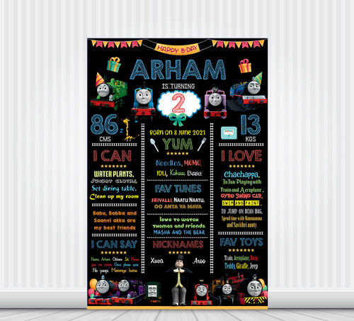 Thomas and friends customized Chalk Board Poster / Milestone board for ...