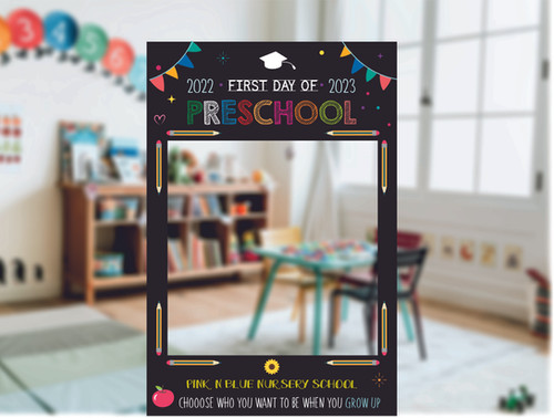 Customized Pre school / First day of school selfie photobooth frame ...