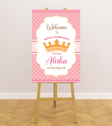 Princess Birthday Welcome Board | Chalk Board Poster