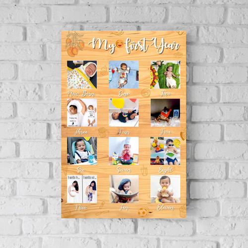 Wooden Background Photo Collage poster | Chalk Board Poster