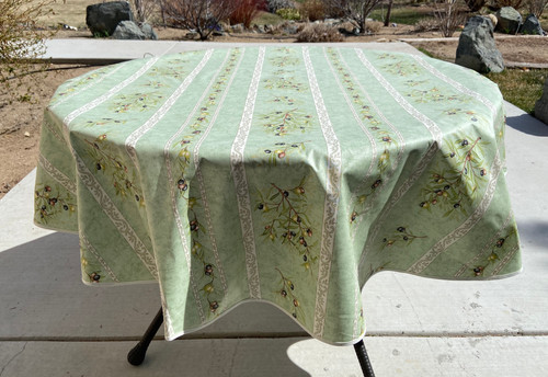 Green Olives Coated Cotton Tablecloths