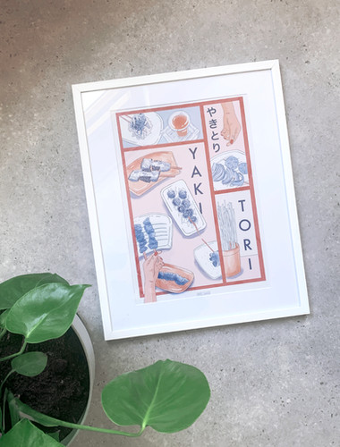 Yakitori poster print Japan Tokyo Japanese food | ANO Studio