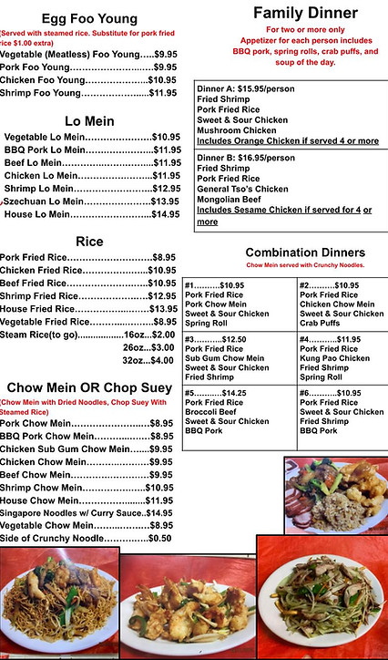 Menu | Happy House Chinese Restaurant and Lounge