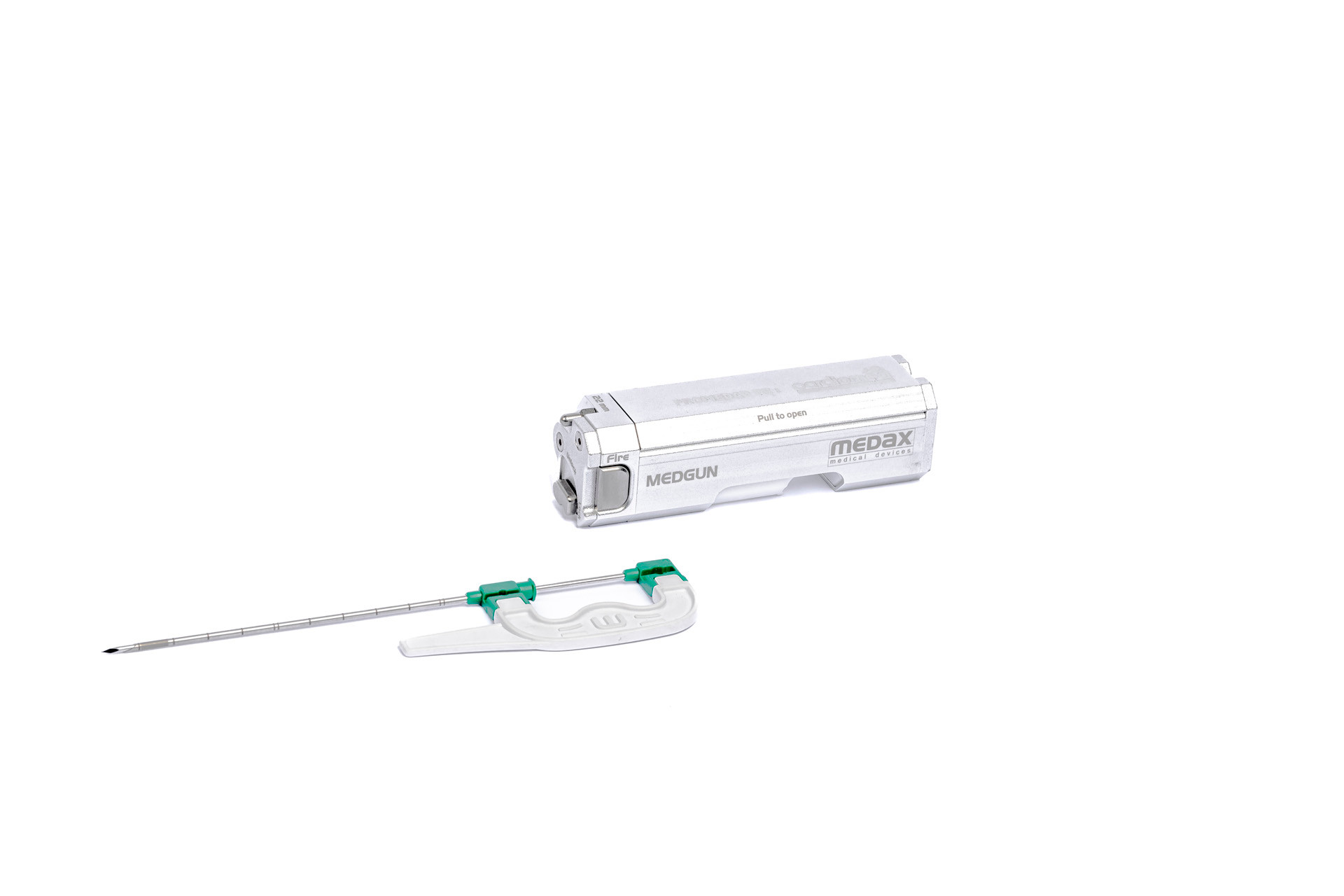 MEDGUN + UNIGUN Aguja automática desechable | Industrias Cardiomed