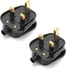 13 A Fused Mains with Cord Grip Rewireable Plugs Black 3 Pin | harisgc.com