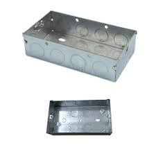 Double 2 Gang Galvanized Metal Back Box 35mm Deep Flush Mount Pattress ...