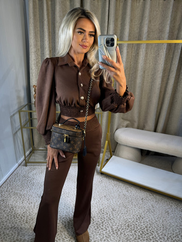 Puff Sleeve Trouser Set | Mysite