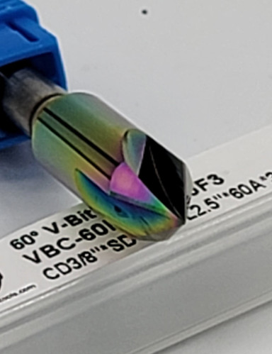 60 Degree 3/8" Vbit - 1/4" shank - 3/8" cut diameter - 3 flute | RIP ...