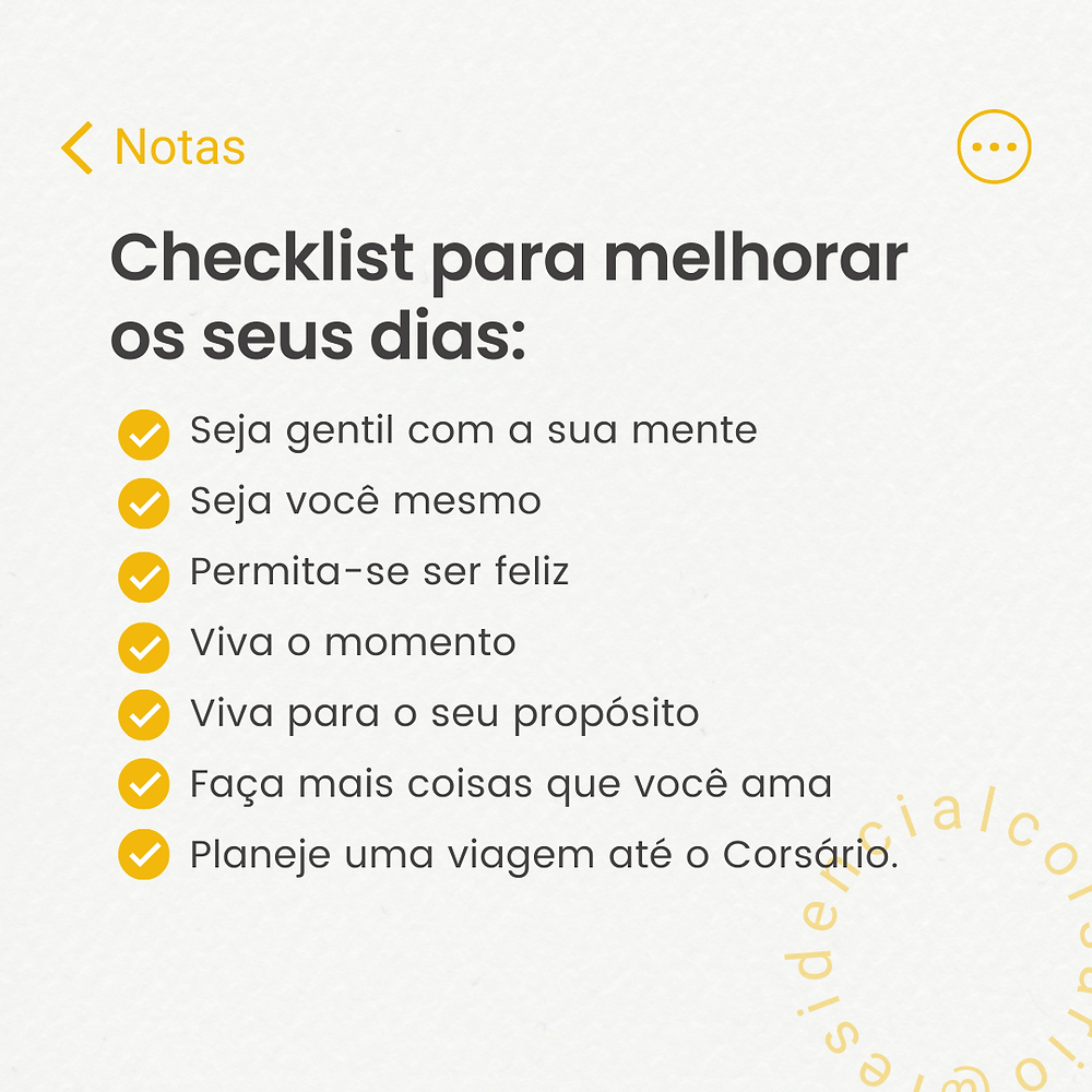 Checklist para melhorar os seus dias