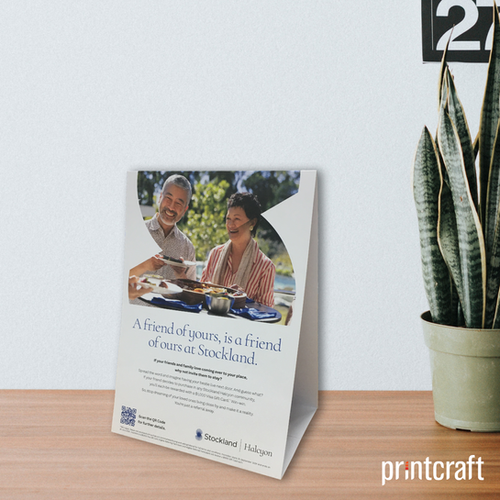 CA213: A4 Tent Card - 2up | Printcraft