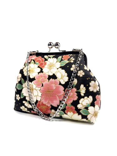 Japanese Cherry Blossom Clutch Purse, Vintage Style Asian Evening Bag ...