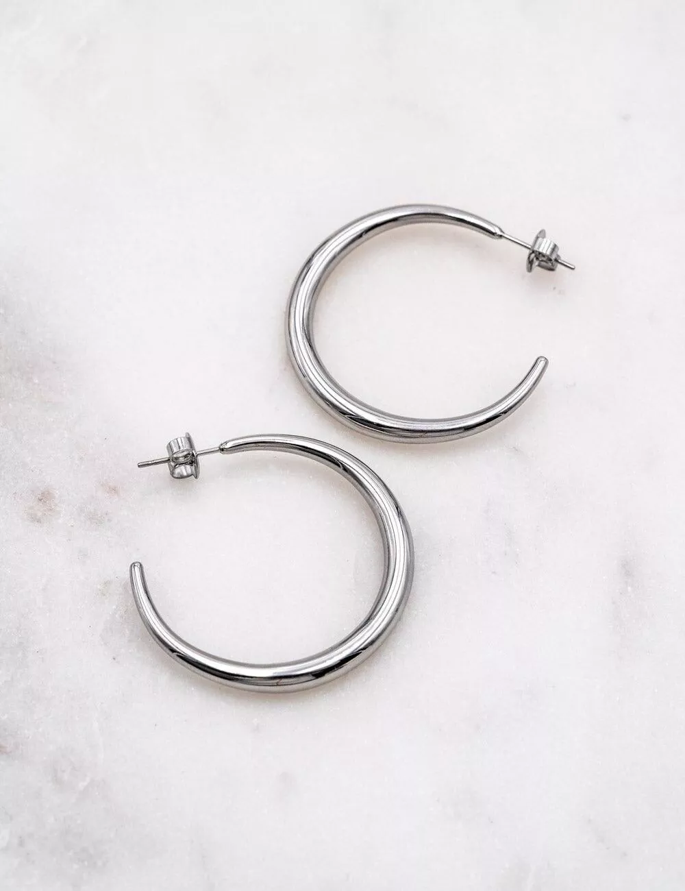 Boucles d'oreilles Créoles Demi-Lune - Ikita Paris