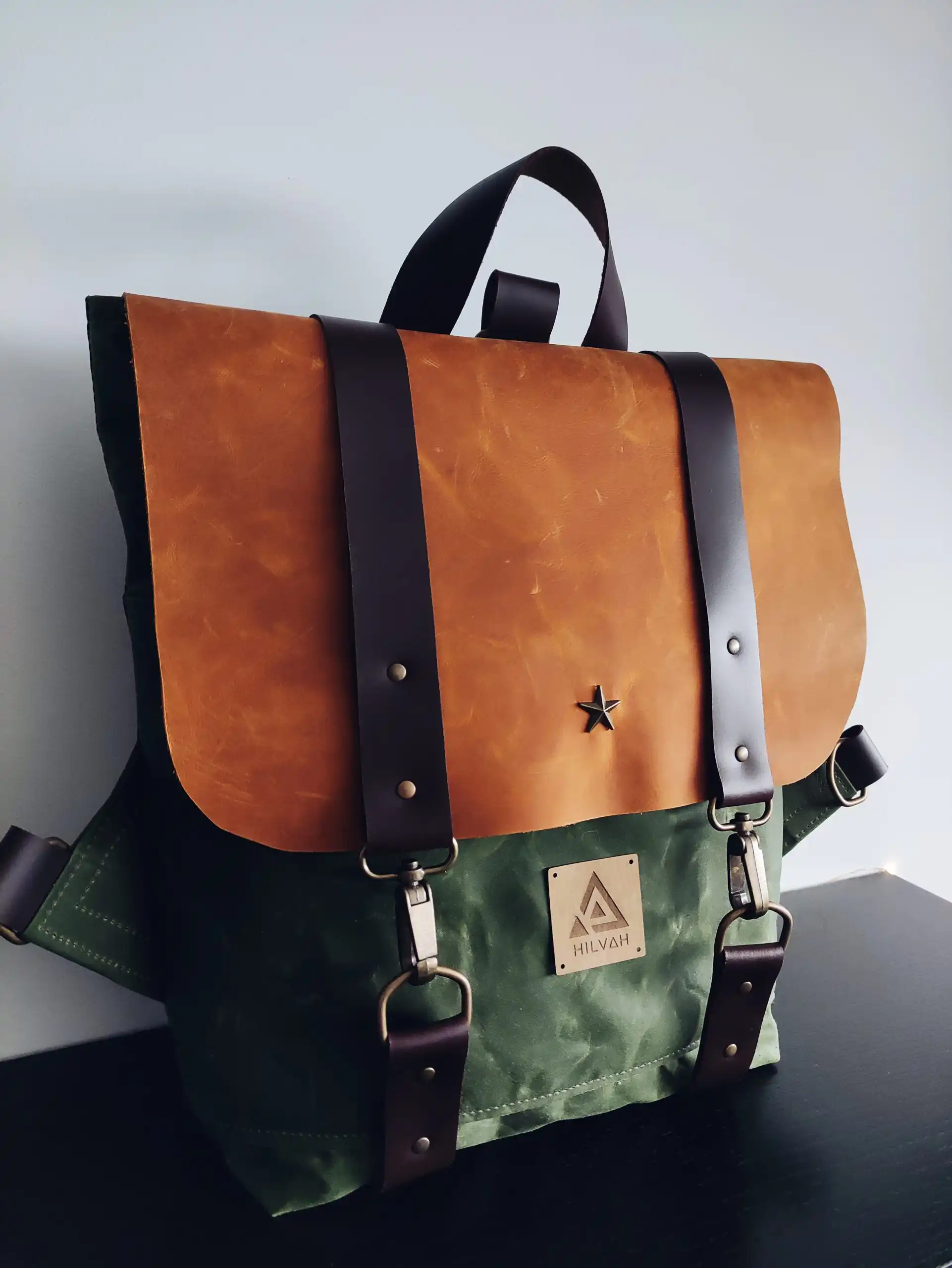 Sac à dos vert et moutarde SUNSET - Hilvah