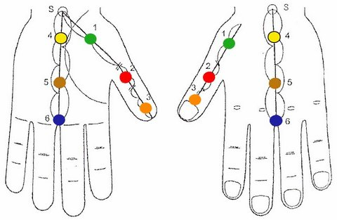 Points Chart Sujok Acupuncture Hand Charts Sketch Coloring Page