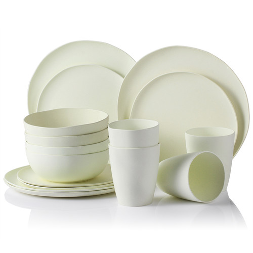 LEKOCH PLA Dinnerware Set Plant Based, 100% Composable Tableware Set