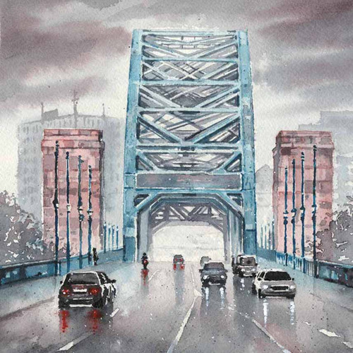 Newcastle Upon Tyne - Tyne Bridge - ART CARD | DavidHollidayArtist