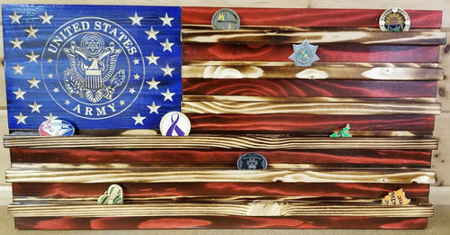 Army Wooden Achievement Coin American Flag | Fawver Family Flags