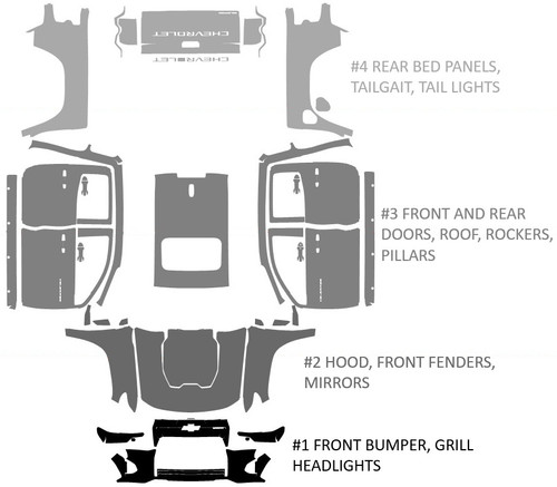 DIY PRECUT PPF - PAINT PROTECTION FILM KIT FOR CHEVY COLORADO ZR2 2023 ...