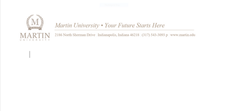General Martin Letterhead | Martin University
