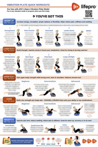 LIFEPRO - Whole Body Vibration Plate Workout Poster - Comprehensive ...