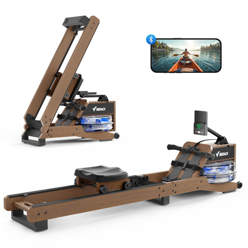 MERACH - Water Rowing Machines for Home, Wood Rower Machine with 12 ...