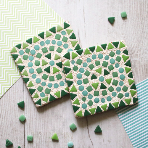 Mosaic Coaster Craft Kit - Green | Crafty You Crafty Me