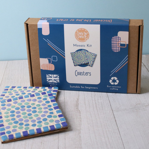 Mosaic Coaster Craft Kit - Blue | Crafty You Crafty Me