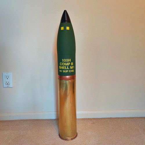 1967 105mm Antique Shell Casing With Plastic 3d Printed Projectile ...