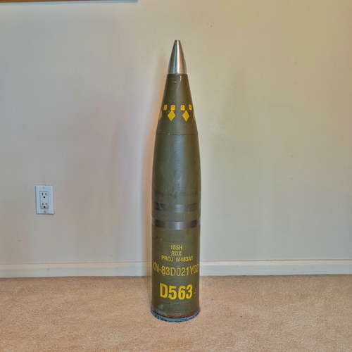 Real 155mm Round, Demilitarized M483A1 | AerialSurplus