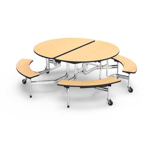 Virco Mobile Cafeteria Tables - Bench Seat - Folding - Oval | TRADE WEST