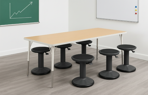 30" x 72" Adjustable Activity Table with 6 Adjustable Height FOKUS ...