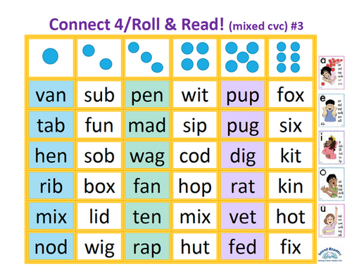 38 PRINTABLE cvc Roll & Read Games | Soundreaders Canada