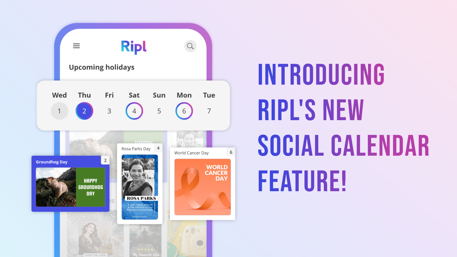 The best social media content calendar is now in the Ripl app!