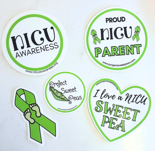 NICU Awareness Parent Pack Vinyl Sticker (set of 5) | Project Sweet Peas