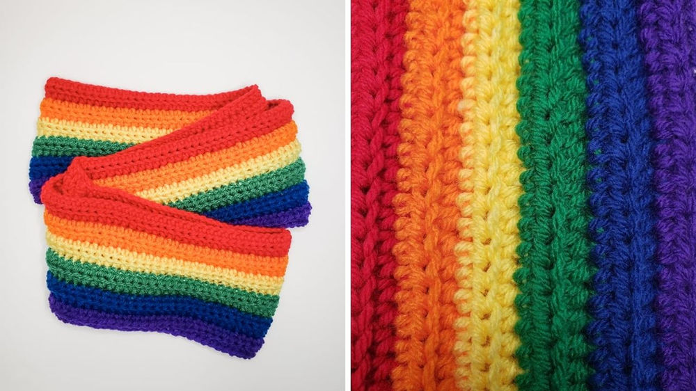 Rainbow Crochet Scarf - Free Pattern - Heather Corinne