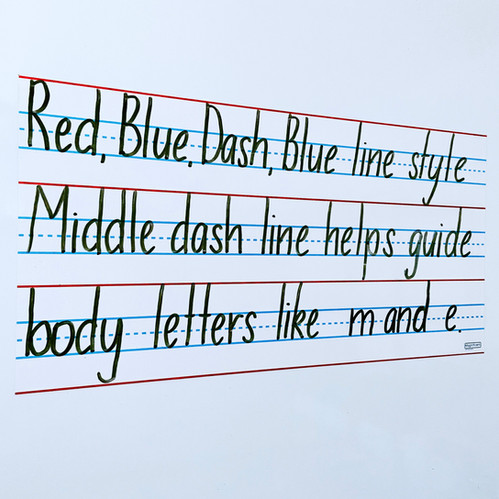 Handwriting lines - Red, Blue, Dash, Blue (teacher) | Magnificent Learning